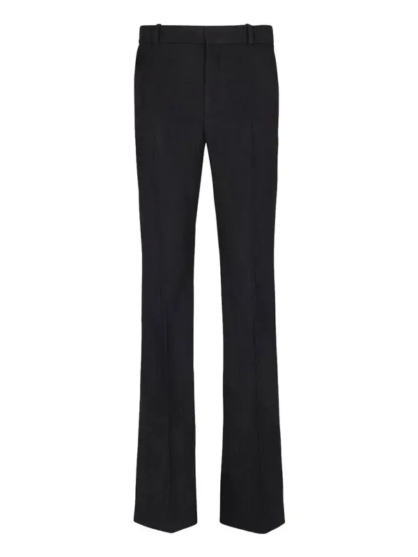 Balmain Darted Wool Trousers - Black