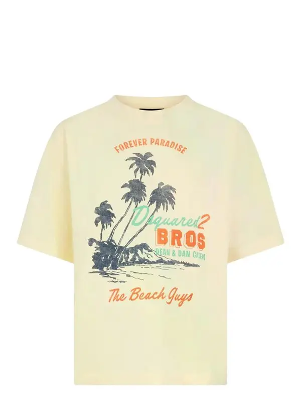 Dsquared2 Graphic-print Crew-neck T-shirt - Neutrals