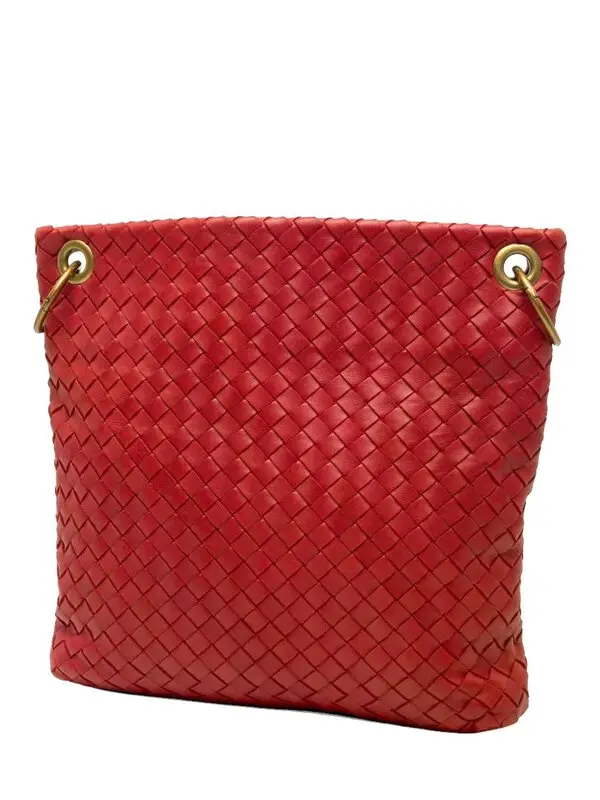 Bottega Veneta 2007 Nappa Intrecciato Crossbody Bag - Red