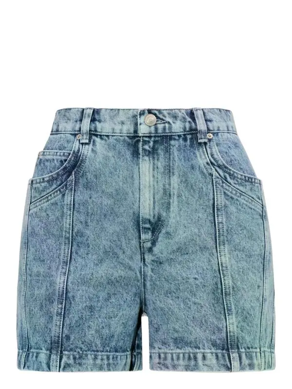 MARANT ETOILE Acid Wash Denim Shorts - Blue