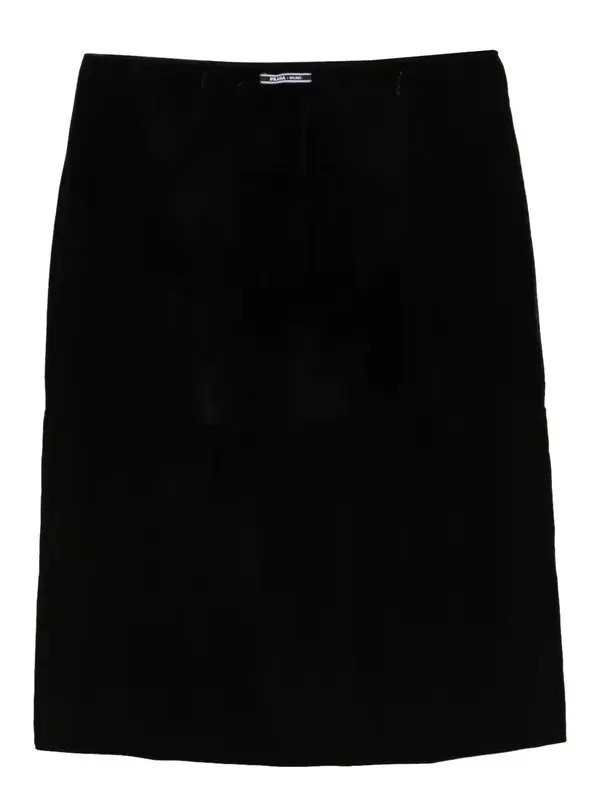 Prada Midi Velvet Skirt - Black