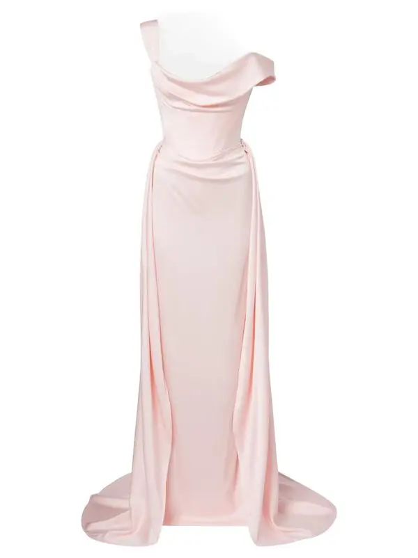 VIVIENNE WESTWOOD Nova Grace Draped Asymmetric Gown - Pink