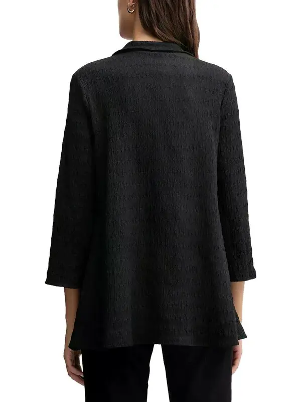 Joseph Ribkoff Textured Zip-up Top - Black