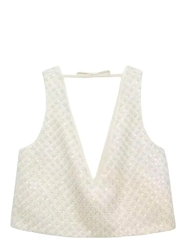 Dorothee Schumacher Textured V-neck Top - Neutrals