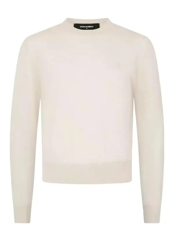 Dsquared2 Crew Neck Wool Sweater - Neutrals