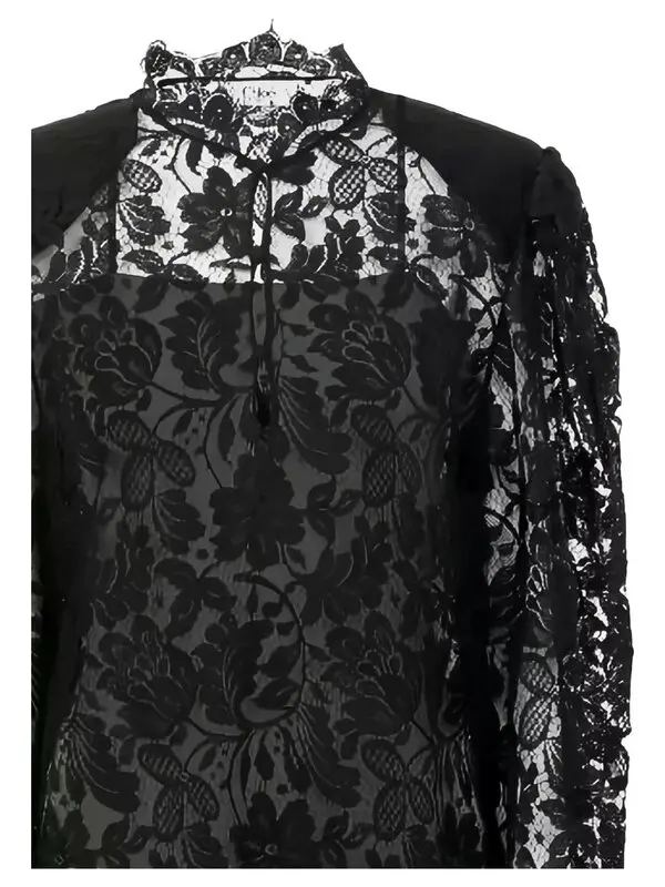 Chloé Floral-lace High-neck Dress - Black