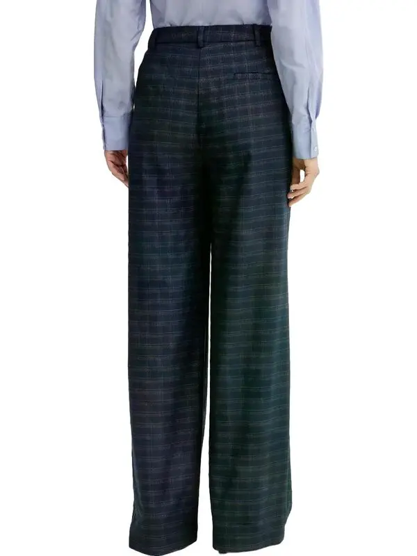 FRACOMINA Fr4comina Pleated Check Trousers - Blue