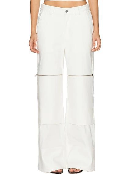 HAELO Flex Waist Zip Cargo Pant - Ivory