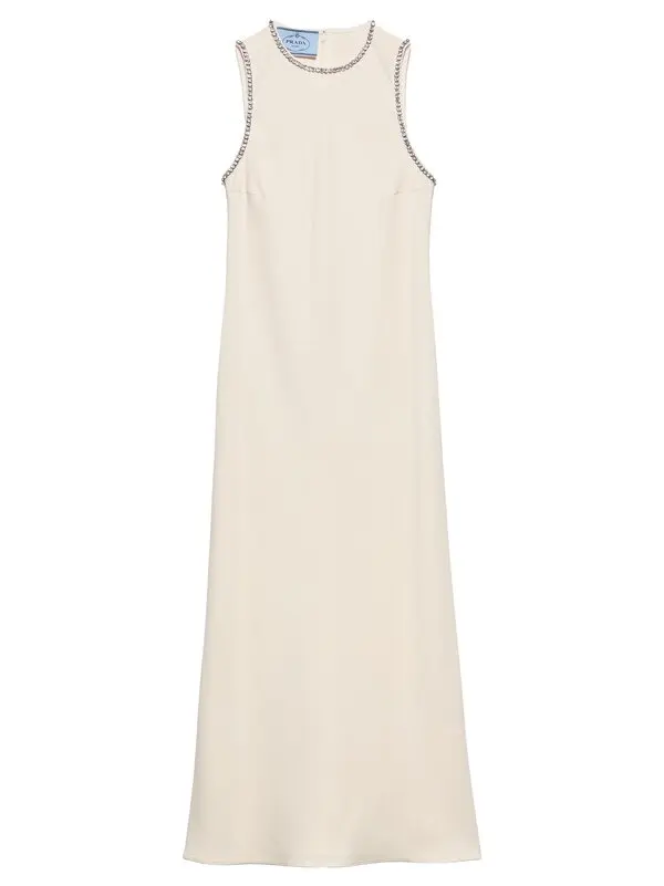 Prada Sablé Sheath Dress With Flared Hem - Ivory