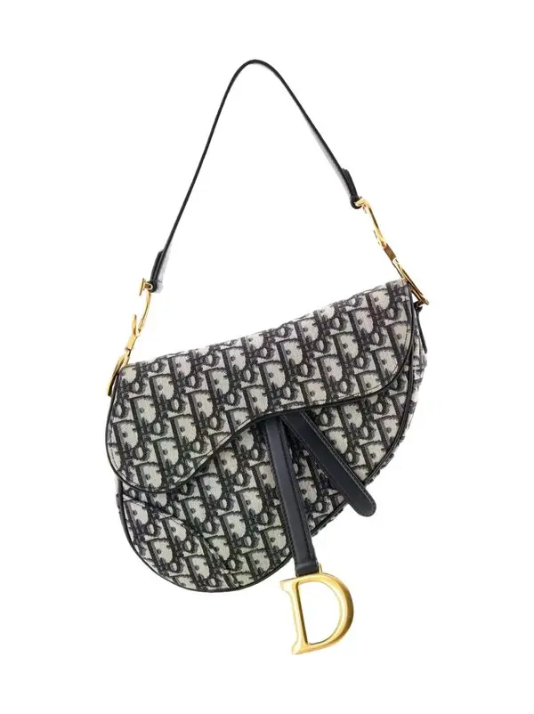 Dior Saddle Oblique Canvas Medium Shoulder Bag - Blue