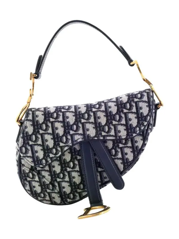 Dior Saddle Handbag Oblique Canvas Mini Shoulder Bag - Blue