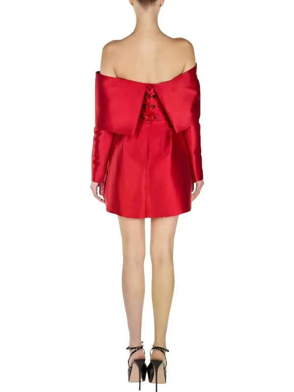 ARAFTU Arafatu Off-shoulder Mini Dress With Bow Detail - Red