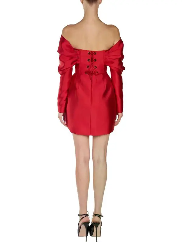 ARAFTU Arafatu Off-shoulder Embellished Mini Dress - Red