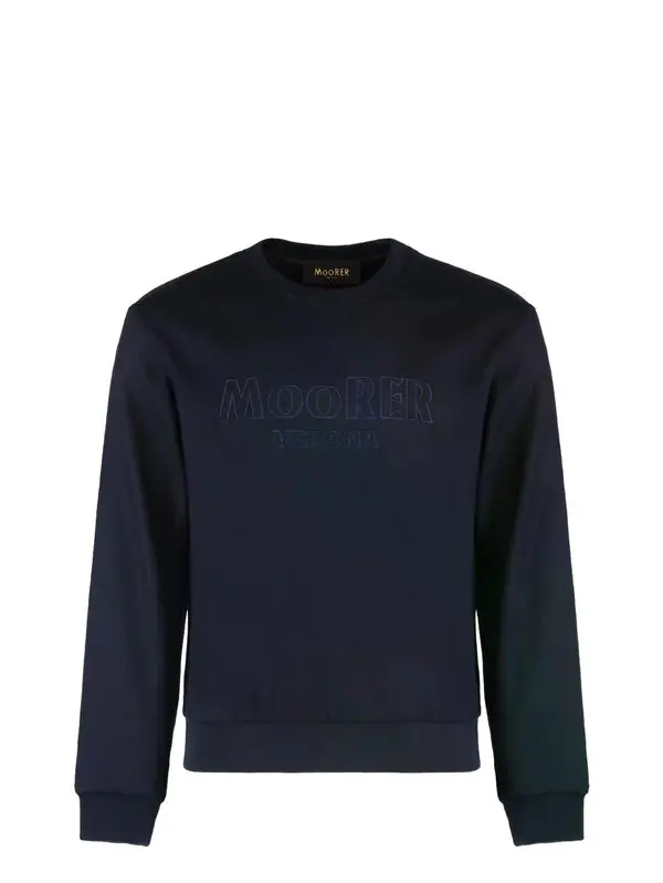 MOORER Marten-jt Embroidered Sweatshirt - Blue