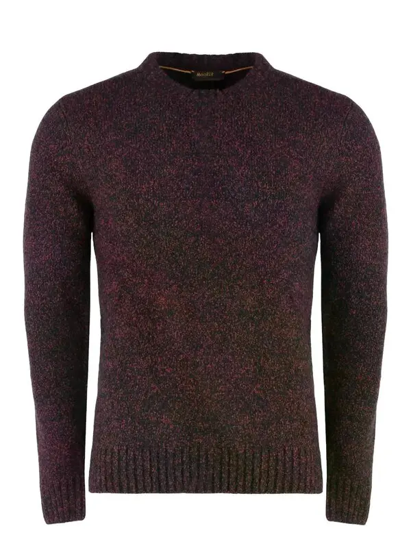 MOORER Crew Neck Knitted Sweater - Red