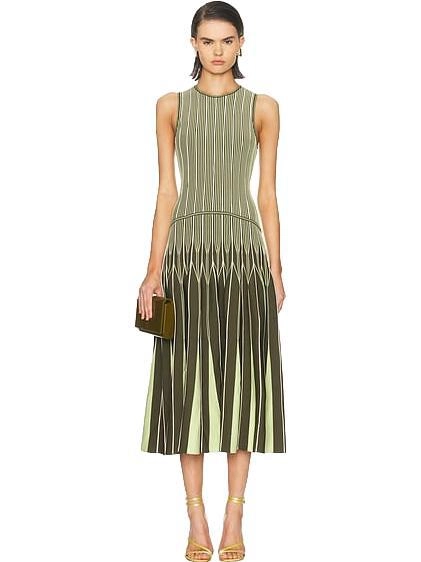 Simkhai Oaklen Midi Dress - Pine Multi