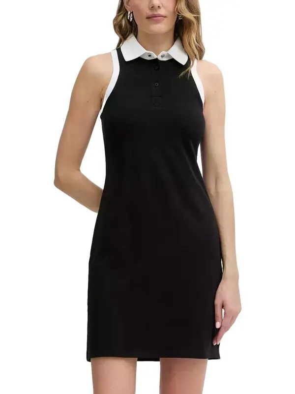 Karl Lagerfeld Collared Button Mini Dress - Black