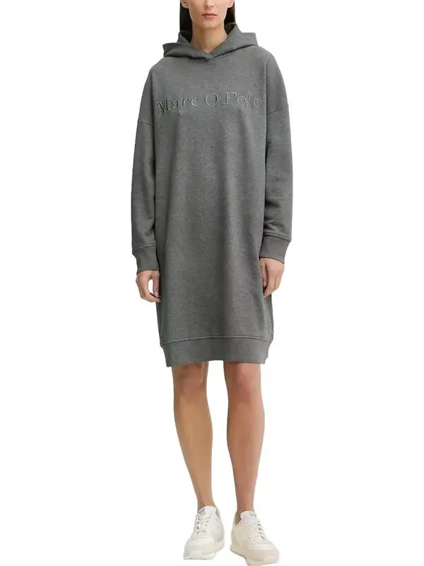 Marc O'polo Hooded Embroidered Mini Dress - Grey