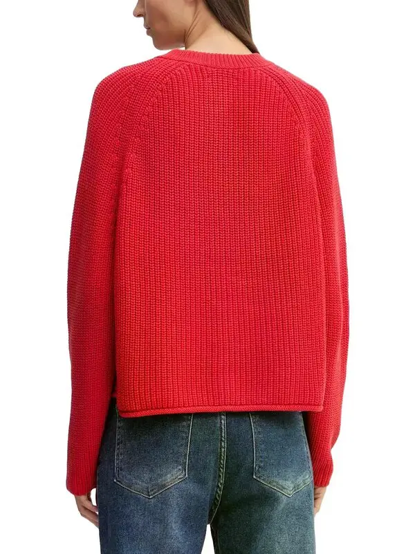Marc O'polo Buttoned Crew Neck Cardigan - Red