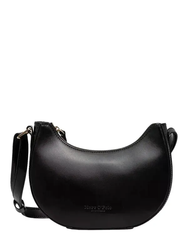 Marc O'polo Zip Crossbody Bag With Debossed Logo - Black