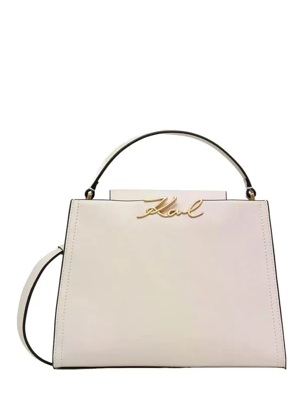 Karl Lagerfeld Logo Top-handle Tote Bag - White