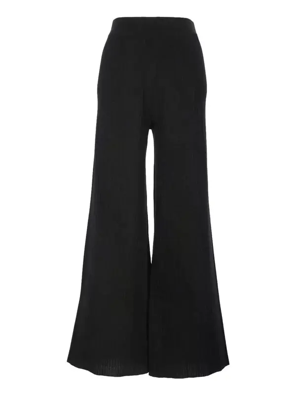 Agnona Ribbed Flared Trousers - Black