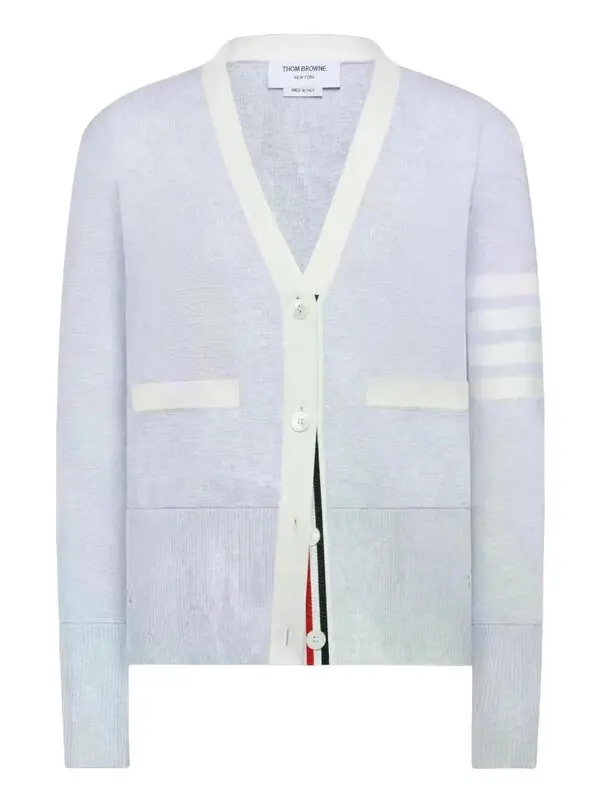 Thom Browne Four-bar Stripe Cardigan - Grey