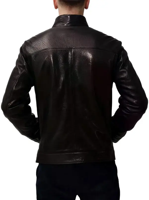 POCHE PARIS Zip Leather Jacket - Black