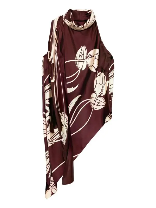 Monse Draped Scarf Top - Red