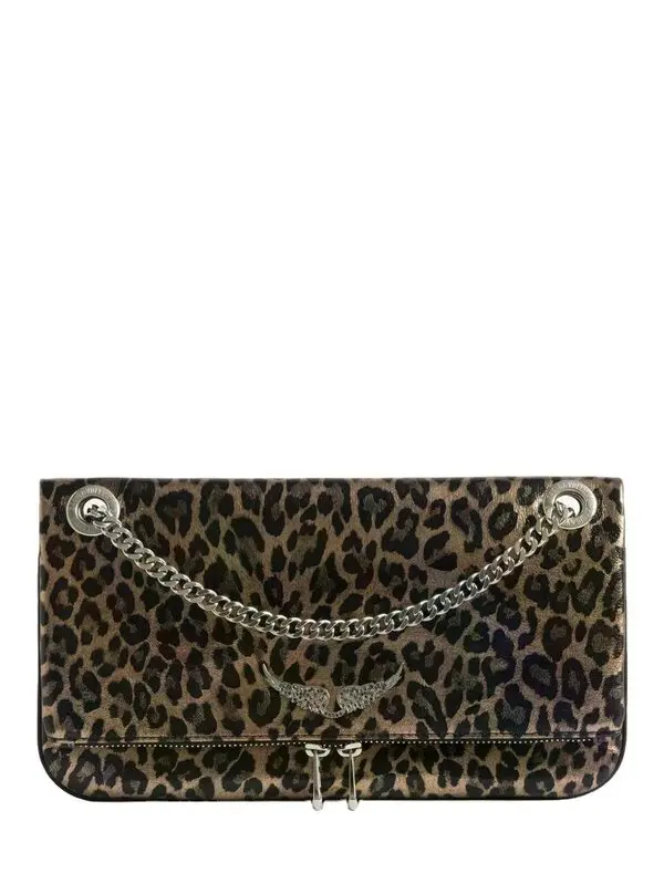 Zadig&Voltaire Rock Ii Leopard Print Clutch Bag - Brown