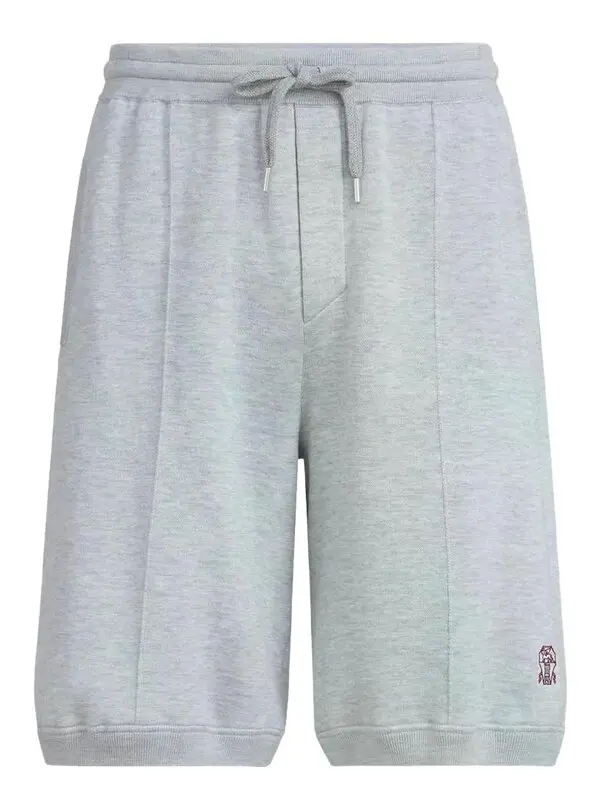 Brunello Cucinelli Logo Detail French Terry Shorts - Grey