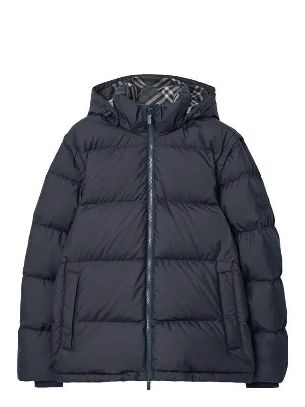 Burberry Detachable Sleeve Bideford Puffer Jacket - Navy