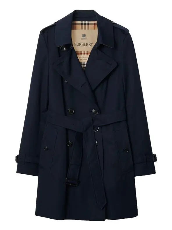 Burberry Short Chelsea Heritage Trench Coat - Coal Blue