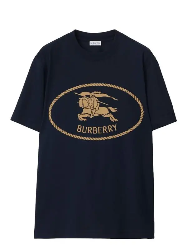 Burberry Knight Stamp Cotton T-shirt - Navy