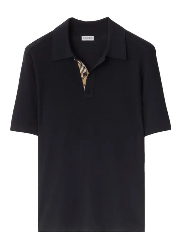 Burberry Wool Polo Shirt - Navy