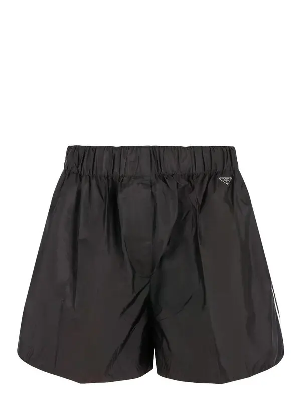 Prada Logo-detail Shorts - Black