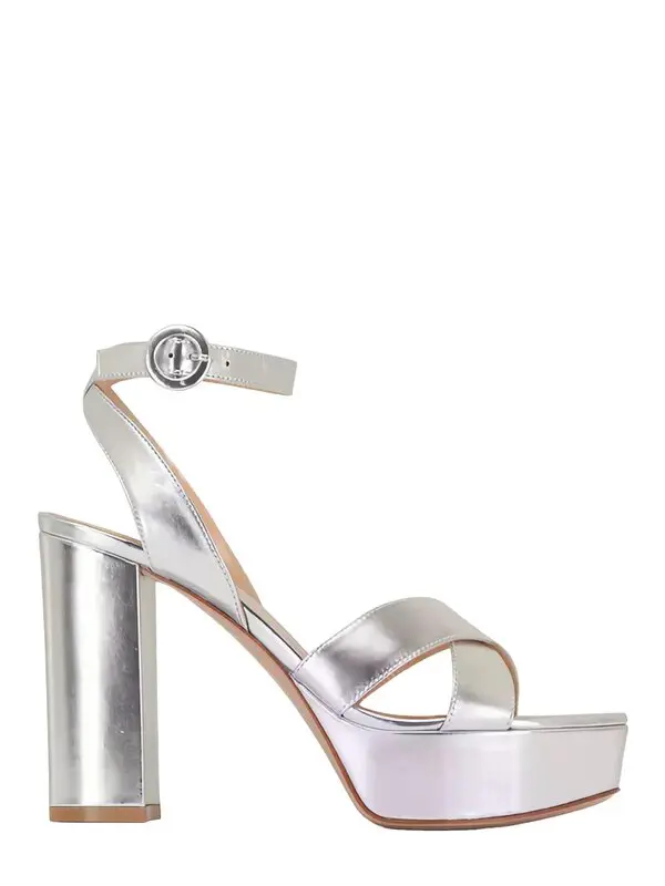 GIANVITO ROSSI Sabrina Platform Buckle Sandals - Silver