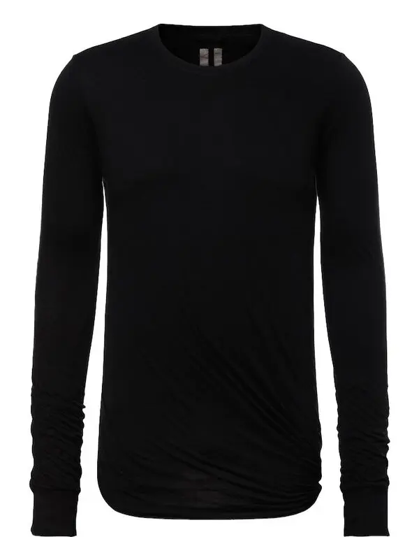 Rick Owens Cotton Long Sleeve Top - Black
