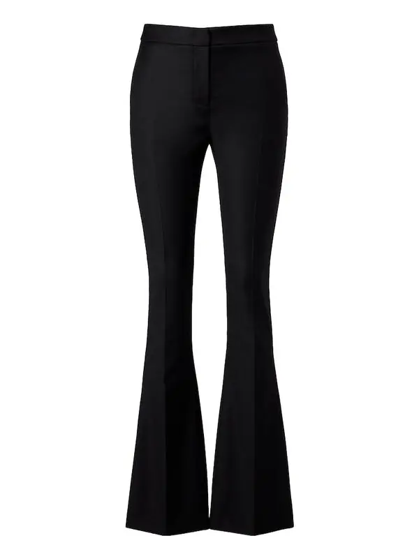 Blumarine Pleated Flared Trousers - Black