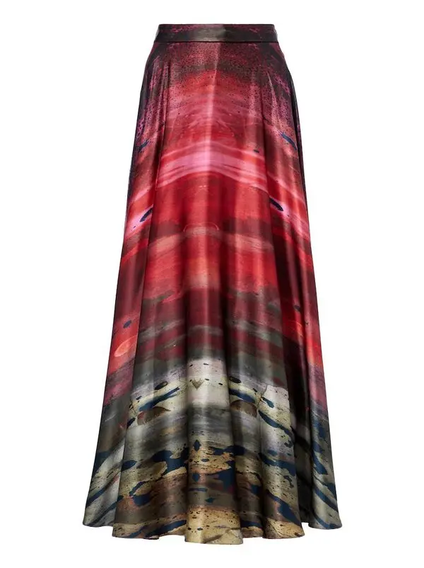 ROKSANDA Printed Silk Satin Maxi Skirt - Multicoloured