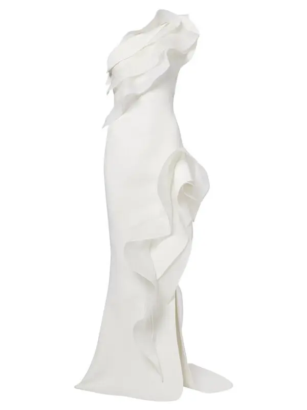 Maticevski Excitement One-shoulder Gown - White