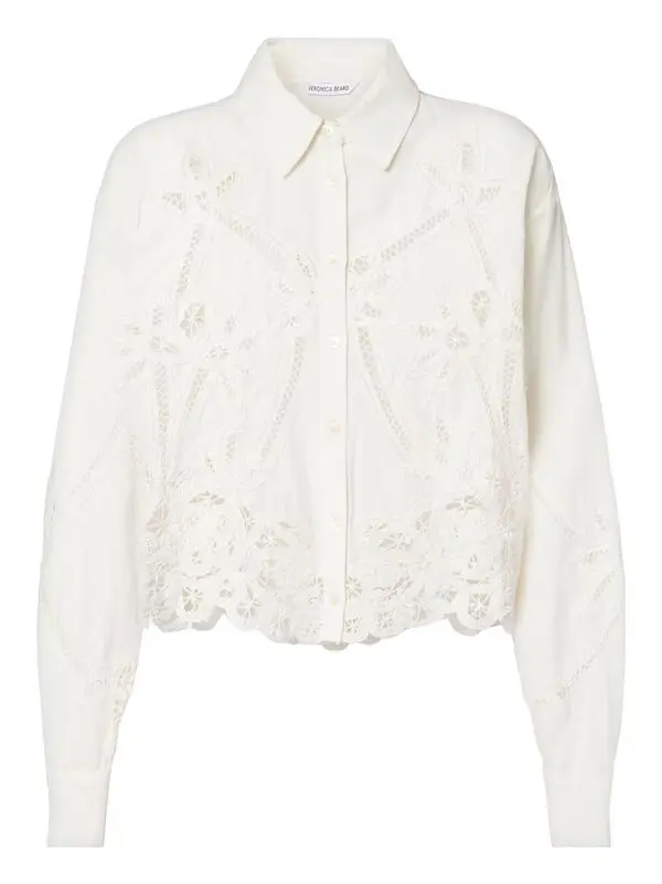 Veronica Beard Adéres Cotton And Linen Shirt - White