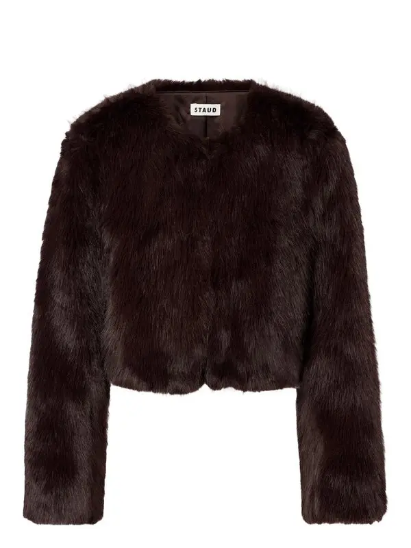 Staud Casimira Cropped Jacket - Brown