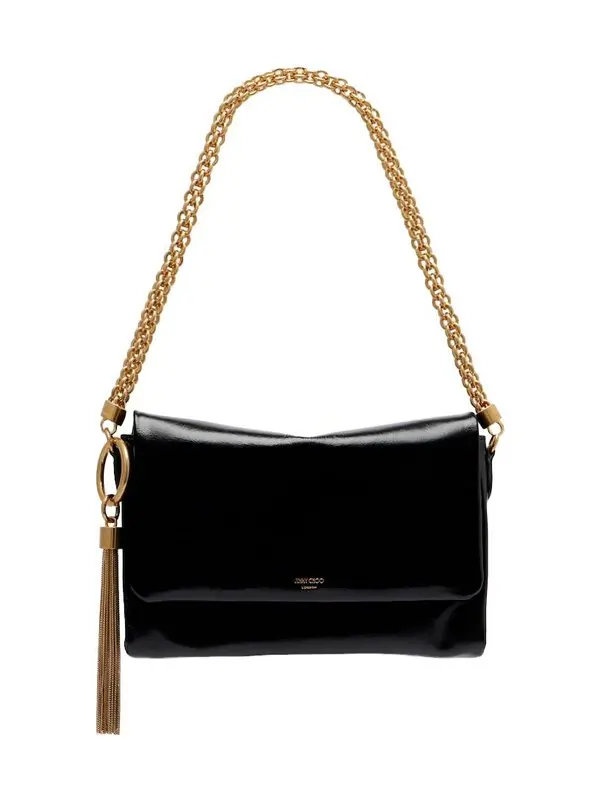 JIMMY CHOO Callie Flap Shoulder Bag - Black