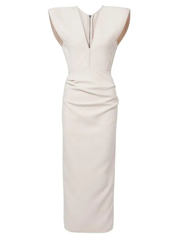 Maticevski Wingtip Draped Midi Dress - White