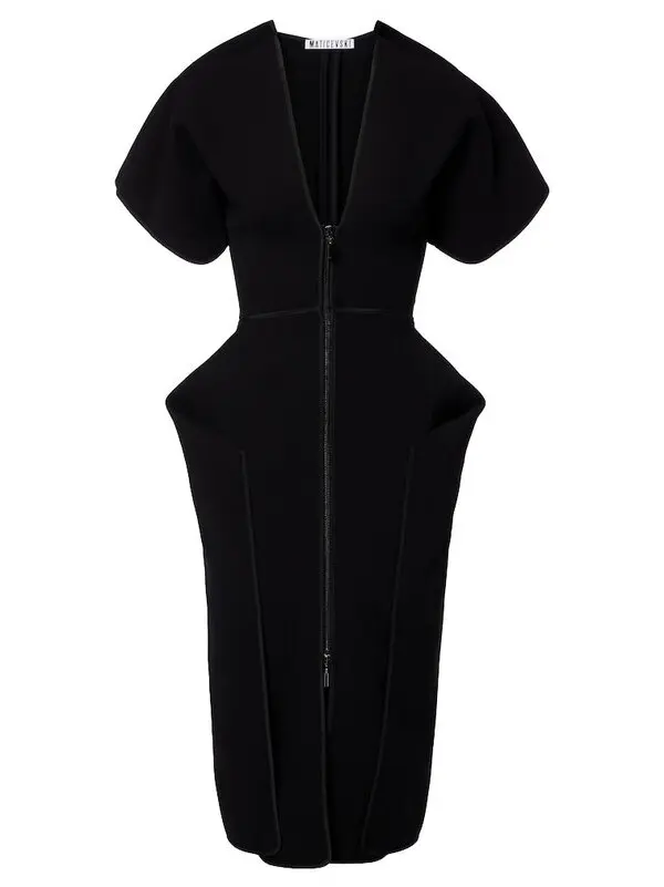 Maticevski Coco Peplum Midi Dress - Black