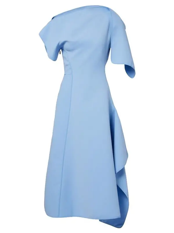 Maticevski Diadem Draped Midi Dress In Sky Bonded - Blue