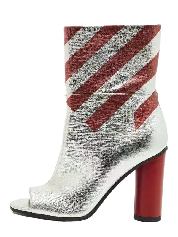 ANYA HINDMARCH Tone Leather Open-toe Boots - Silver