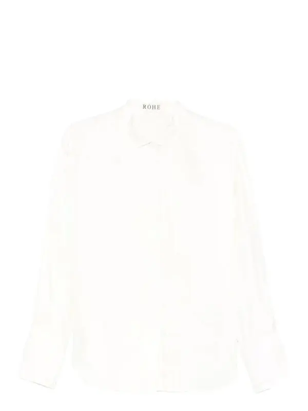 RÓHE Long Sleeve Shirt With Classic Collar - Neutrals