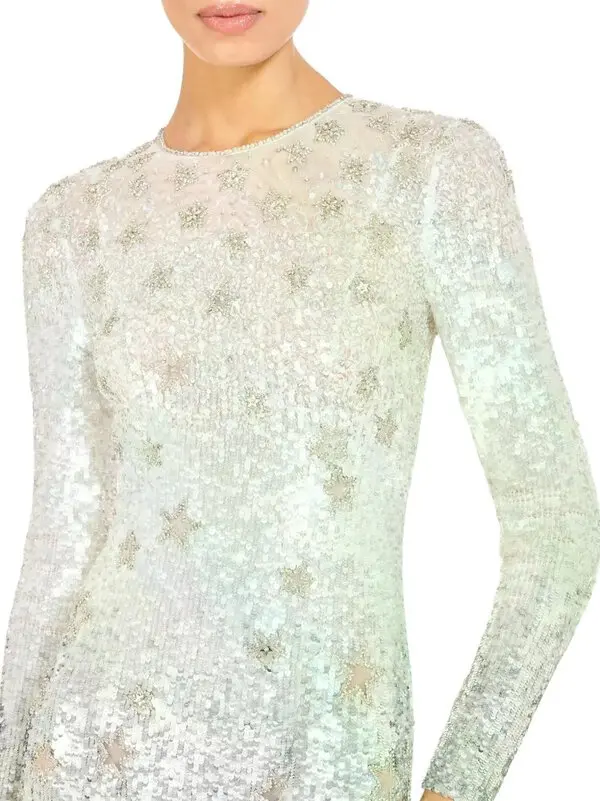 Jenny Packham Alexis Star Mini Dress - Silver
